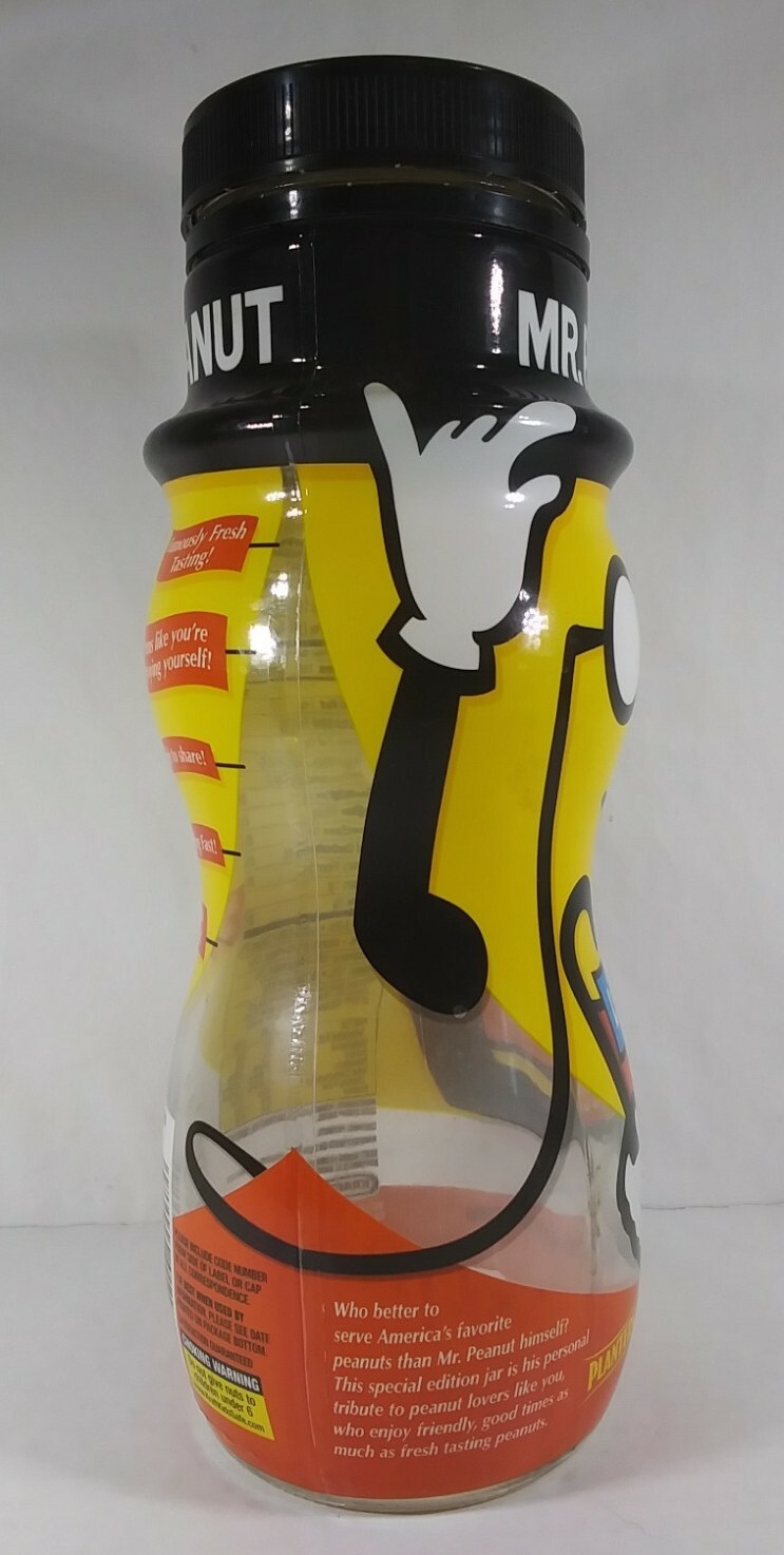 Planters Peanuts Mr. Peanut Shaped 1st Edition Glass Jar Bottle w/ Top ...