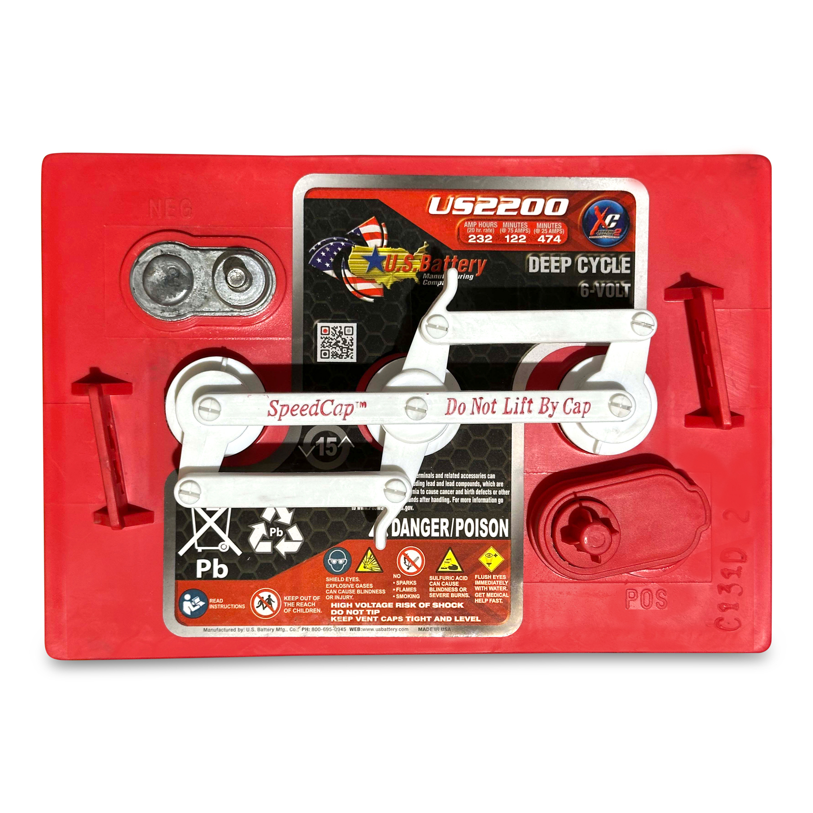 2 PC US BATTERY GC2 US2200XC2 6V 232A Deep Cycle Flooded Acid Battery ...