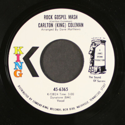 CARLTON (KING) COLEMAN: the boo boo song / rock gospel mash KING 7 ...