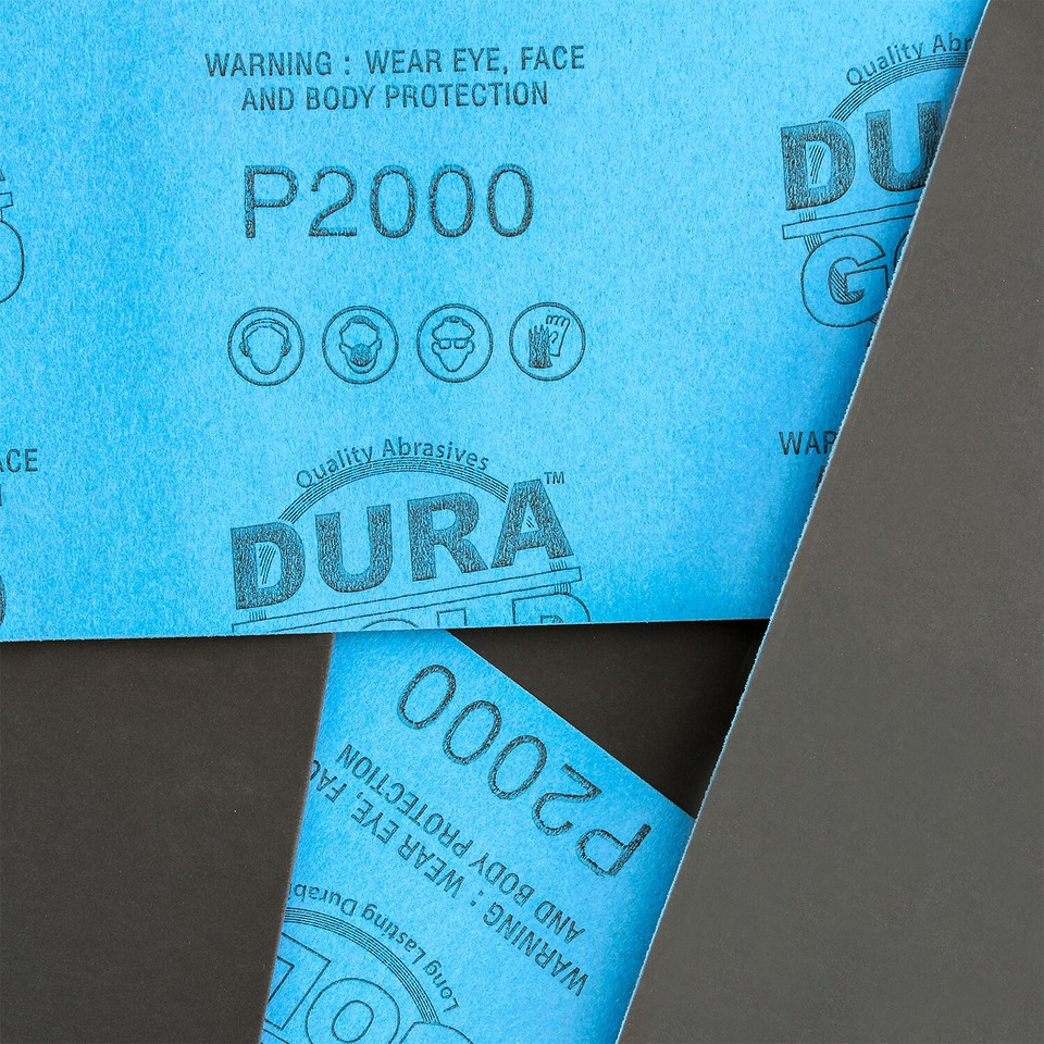 DURA-GOLD 5.5" x 9" Wet Dry Sandpaper, P2000 Grit, 25 Sheets, Single ...