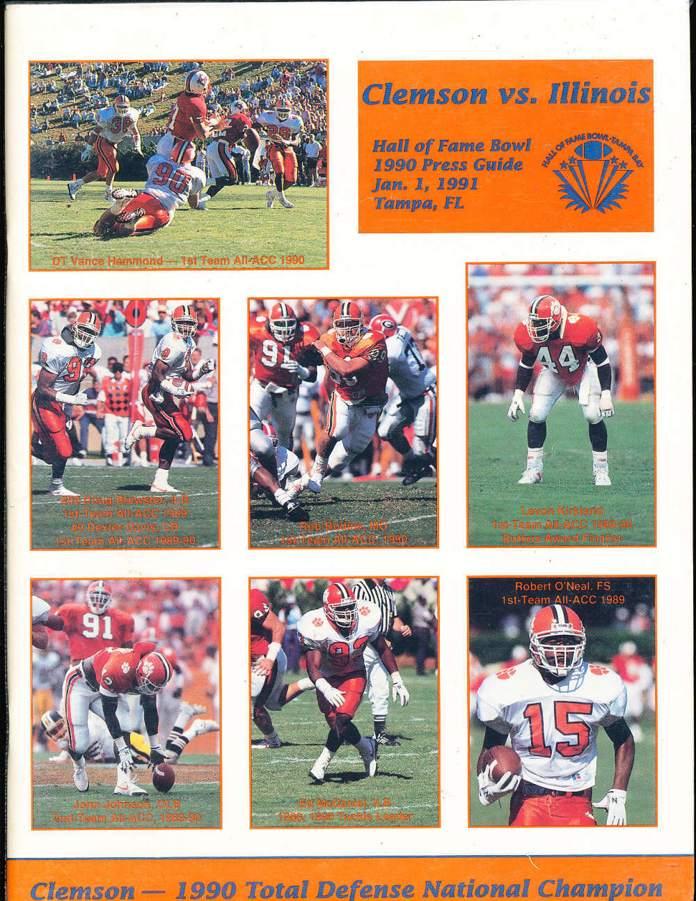 1990 Clemson University Football Hall of Fame Media Guide bx107 | eBay