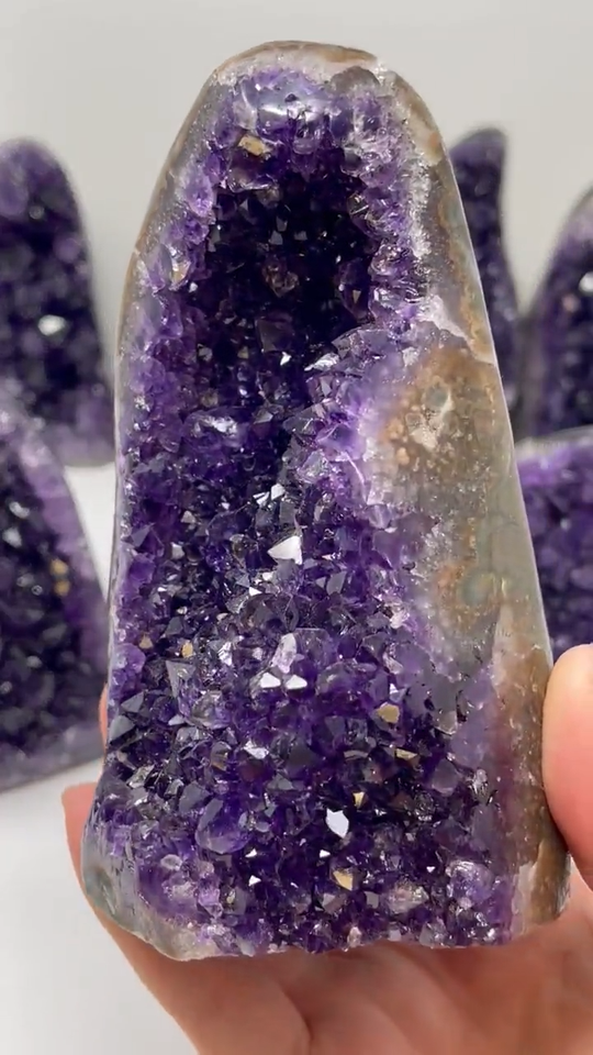 Polished LARGE Amethyst Cut Base Clusters - Dark Purple Amethyst Crystal Geodes | eBay