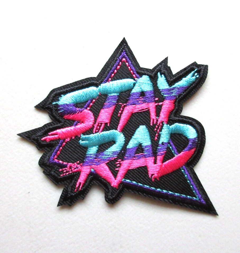 Stay Rad Cool Awesome Neon Radical Retro Embroidered Iron On Patch | eBay