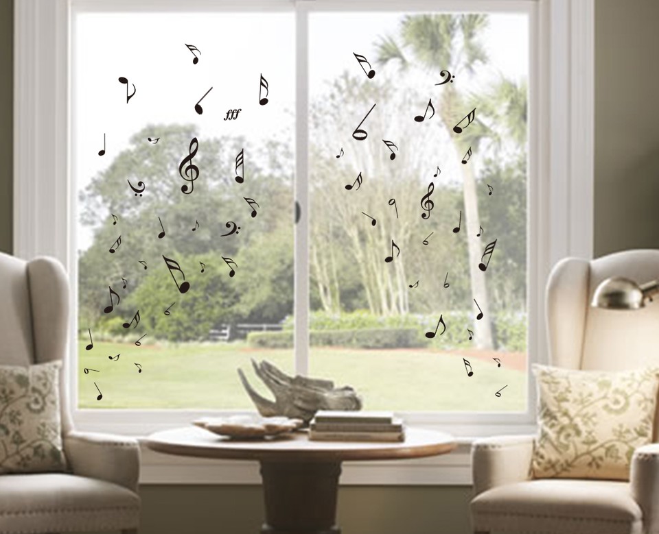Music Musical Melody Note Vinyl Stickers, Wall Window Art Sticker- HIGH ...