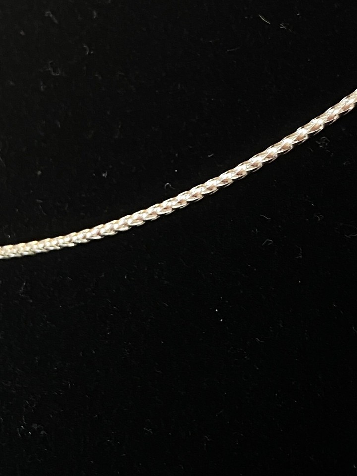 1.5 mm Solid 14K White Gold Sparkle Cable Wire Omega Collar Necklace 17 ...