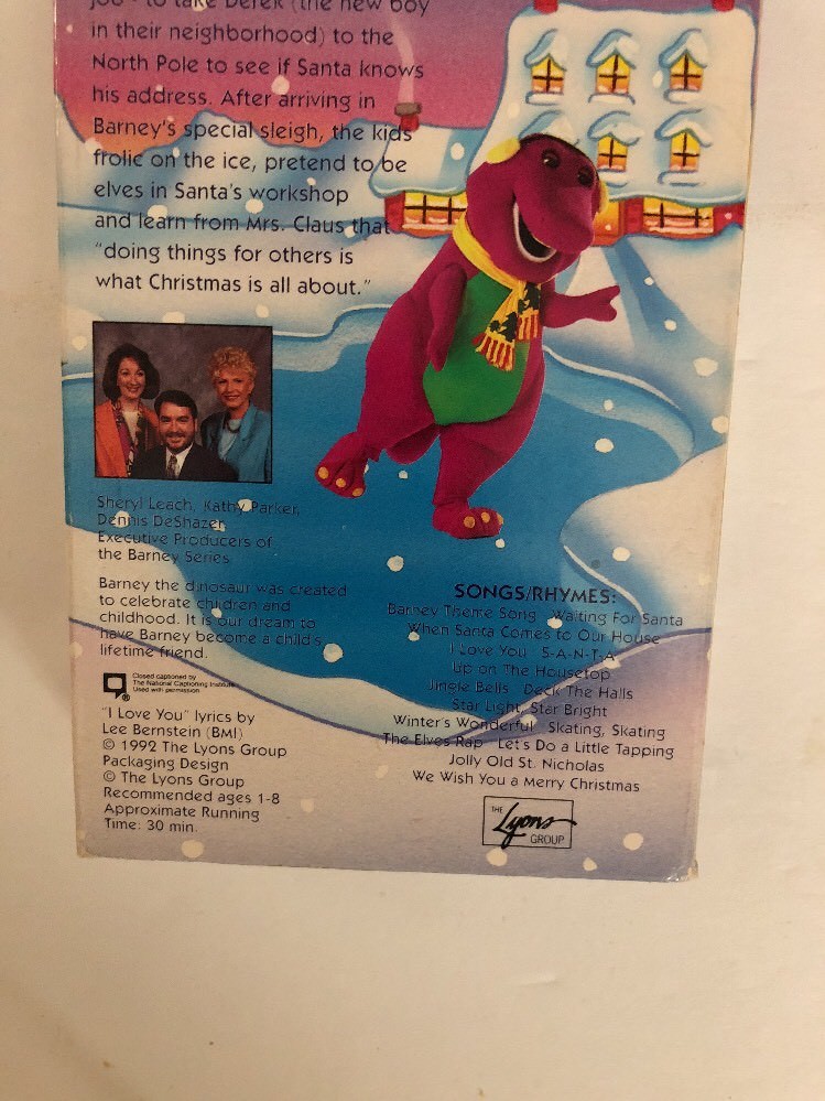 Barney Waiting for Santa VHS-TESTED-RARE VINTAGE COLLECTIBLE-SHIPS N 24 ...