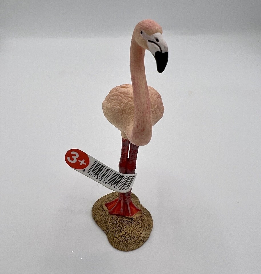 Schleich 14758 Flamingo (2015) - mit Fähnchen! Vogel Wasser Safari Tier ...