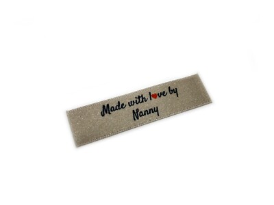 Made with Love by Nanny Labels In Silver - Flat 15x50 - 40 Pack - Sew ...