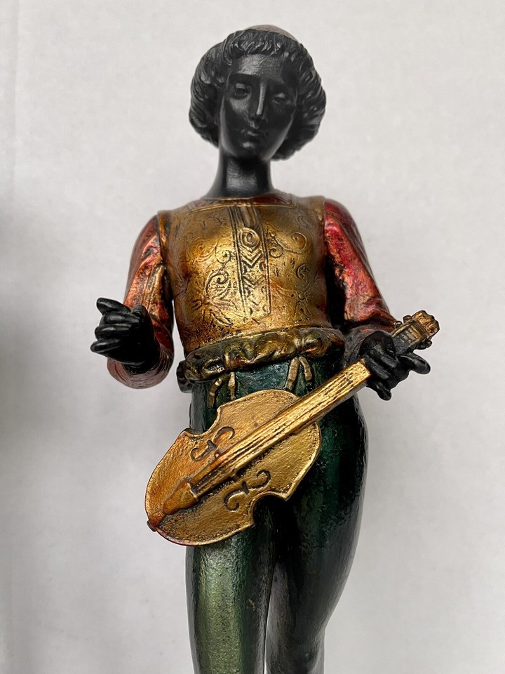 Pair Of Renaissance Metal Musicians Sculpture/s. Man. Male. Musical ...