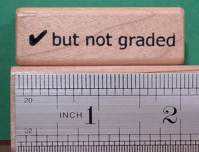 Checked but Not Graded- wood mounted teacher's rubber stamp | eBay