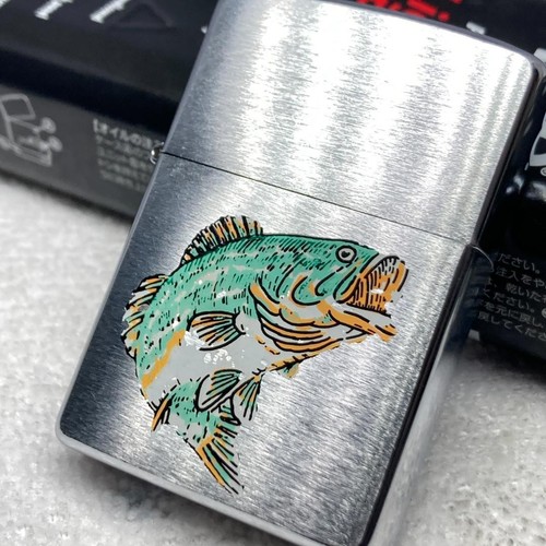 Zippo Lighter Usa Fish Silver Made In 1998 Ignition Ok | eBay