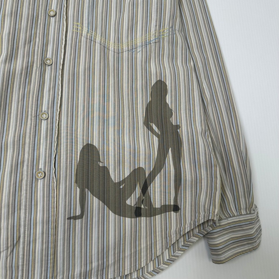 Y2K Ecko Unltd. Pinstripe Girls Button Up Shirt S | eBay
