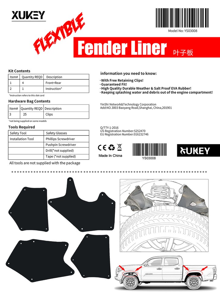for Toyota Tundra Fender Liner Seal Guards Skirt Mud Flaps Mudflaps ...