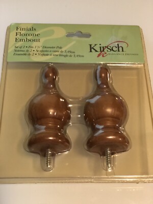 Kirsch Finials Walnut Fits 1 3/8 Inch Pole 5604EG.085 @F | eBay
