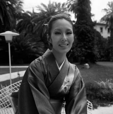 Japanese singer Hiroko Ogi at the Cannes Film Festival in May 1971 Old ...