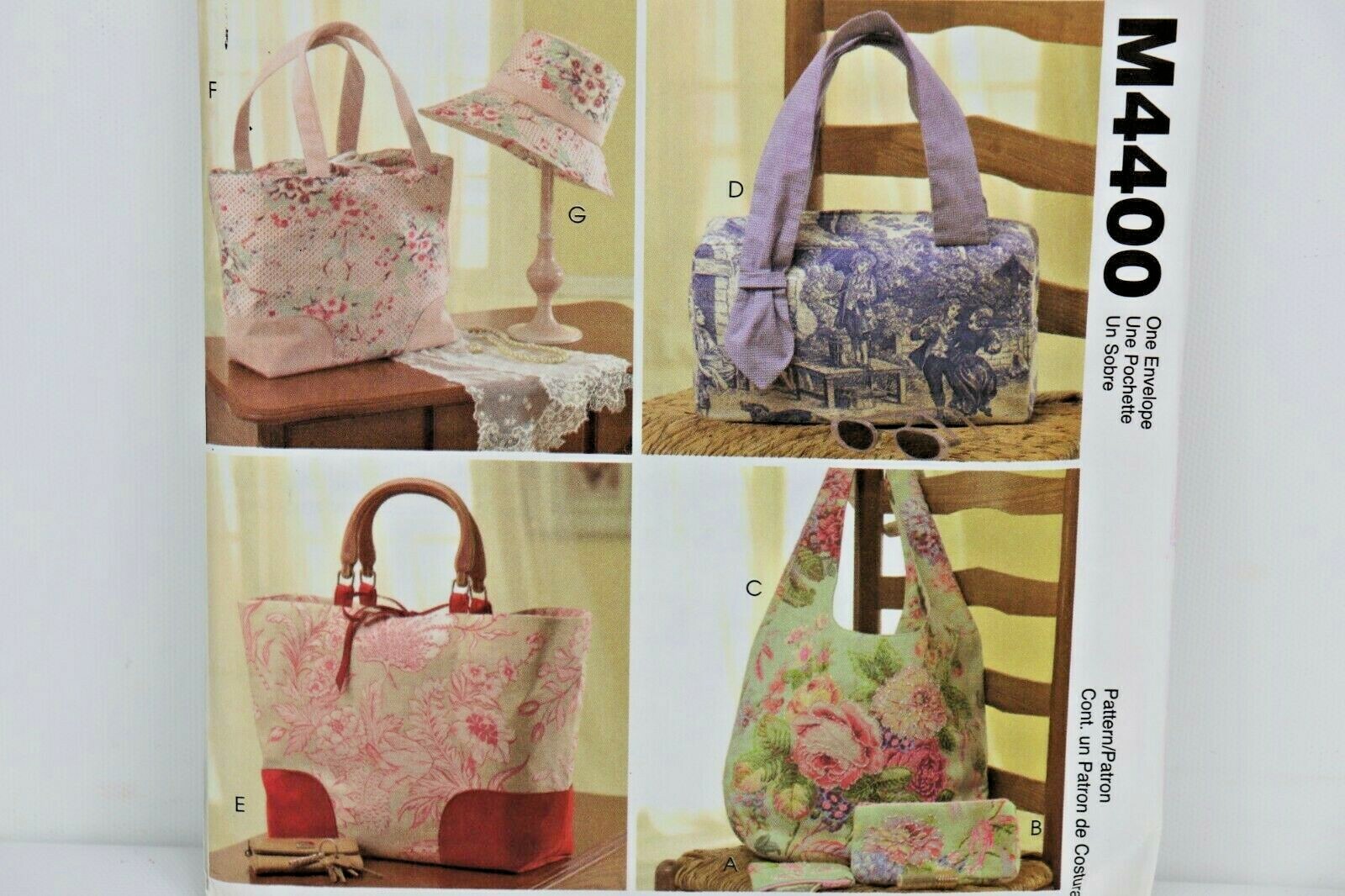 McCall's Purse Bag Tote Patterns Sewing Laura Ashley & Quickie Uncut ...