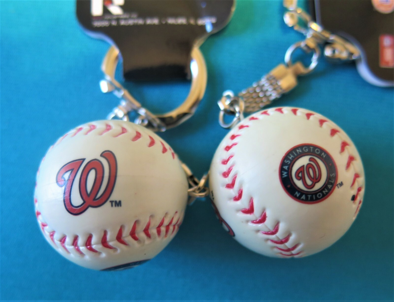 FOUR (4) WASHINGTON NATIONALS PLASTIC, BASEBALL KEY CHAINS FROM RICO ...