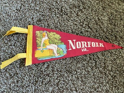 VINTAGE NORFOLK VIRGINIA Pennant 11” RARE | eBay