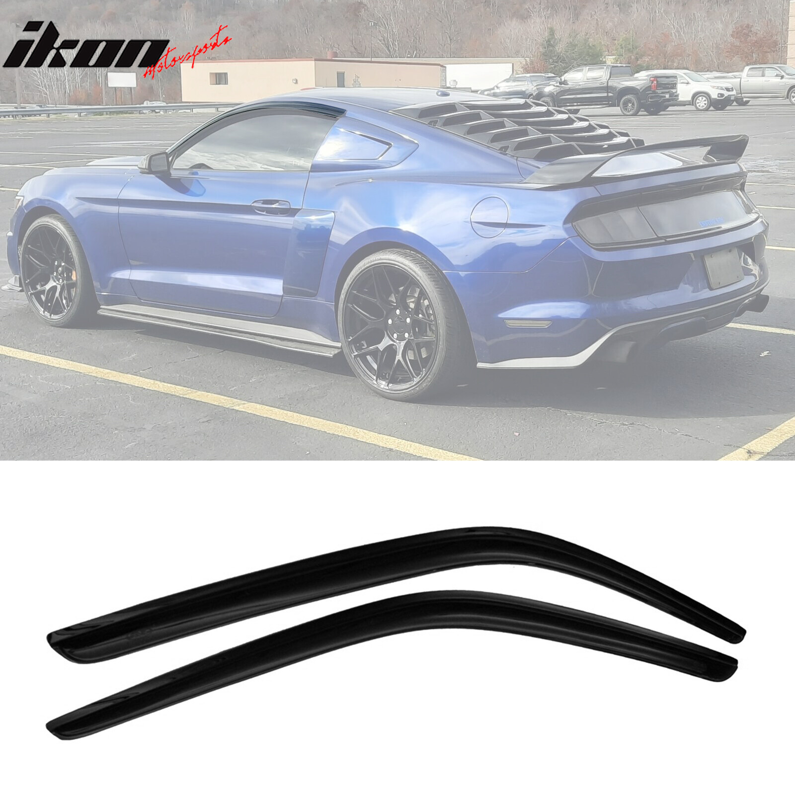 Fits 15-23 Ford Mustang Coupe Only Acrylic Window Visors Rain Guard ...