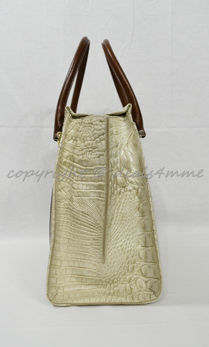 NWT! Brahmin Priscilla Satchel / Shoulder Bag in Limestone Oleta | eBay