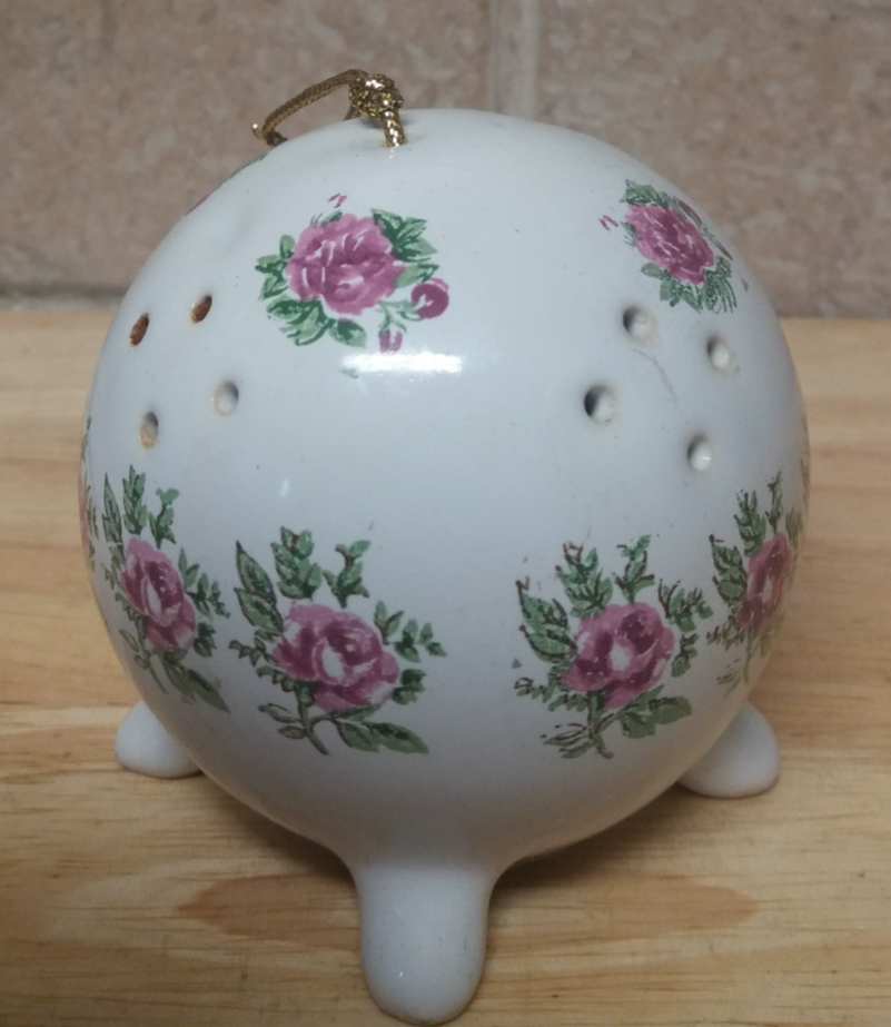 Pomander Footed Potpourri Ball Rose Pattern | eBay