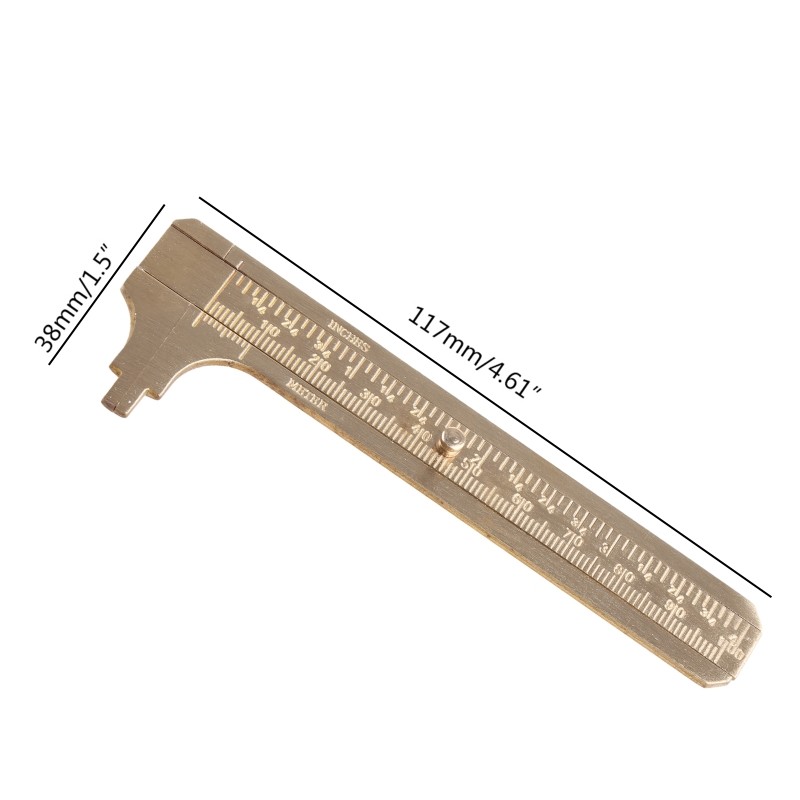 Handy Sliding Gauge Brass Vernier Caliper Ruler Measuring Tool Double ...
