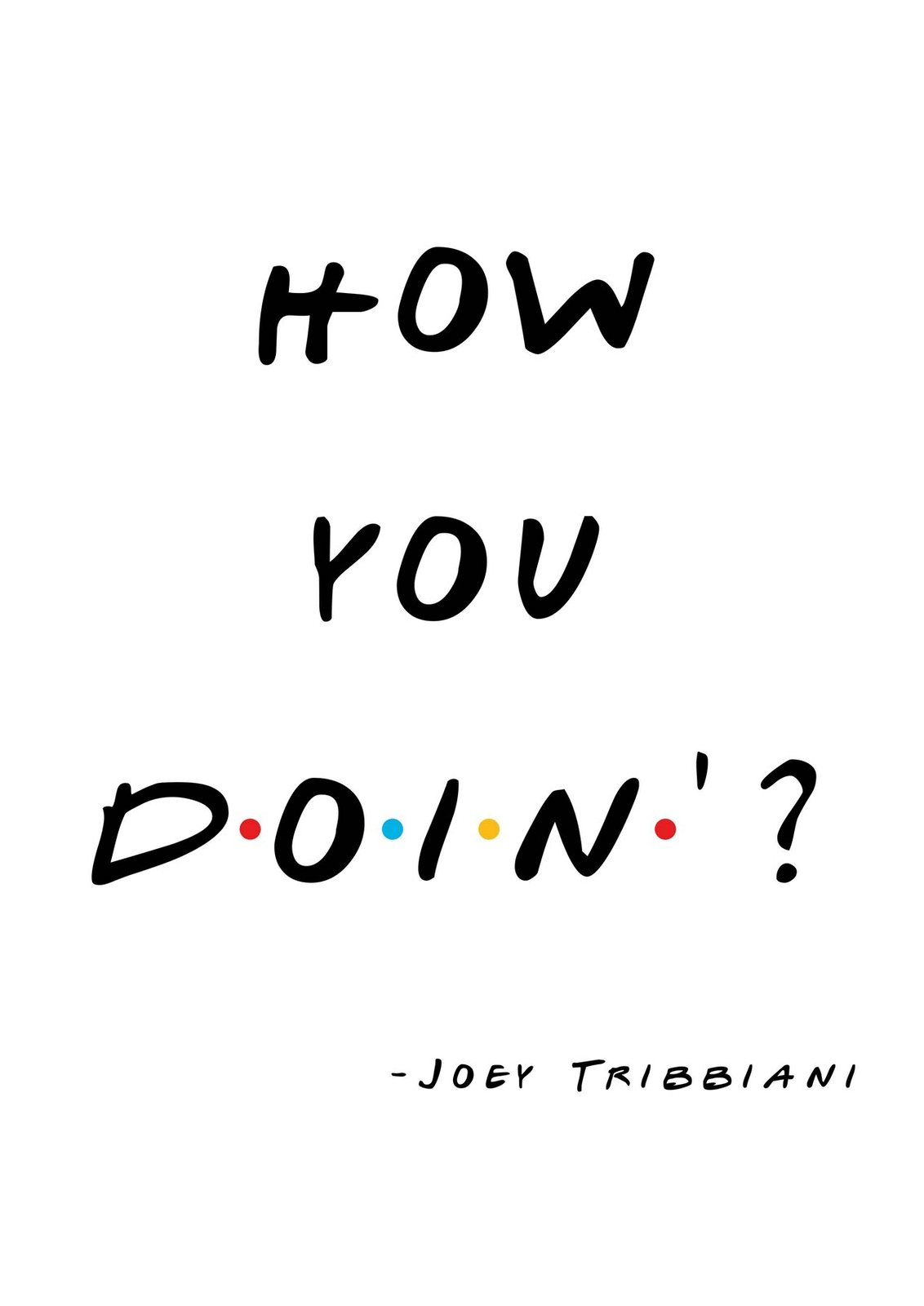 FRIENDS - JOEY TRIBBIANI QUOTE TV SHOW POSTER PICTURE PRINT Sizes A5 to ...