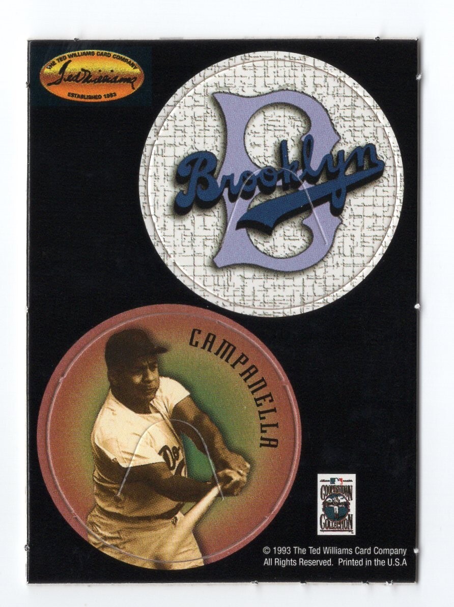 Baseball Card - 1993 Roy Campanella / Brooklyn Dodgers Pogs - Ted ...