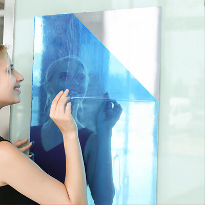 2m Large Mirror Wall Sticker Roll Self Adhesive Bathroom Room DIY Decor ...