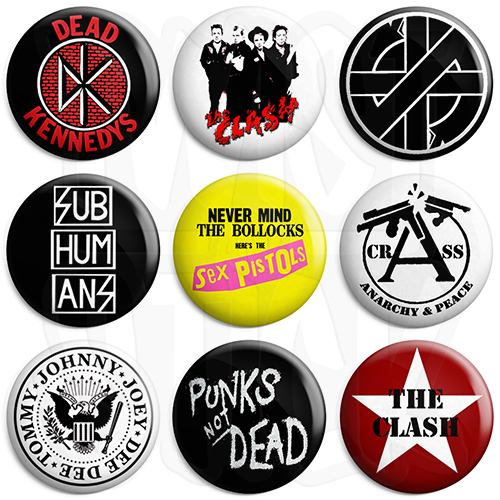 Punk Rock Badges - Various Designs - 25mm Button Badge with Fridge ...