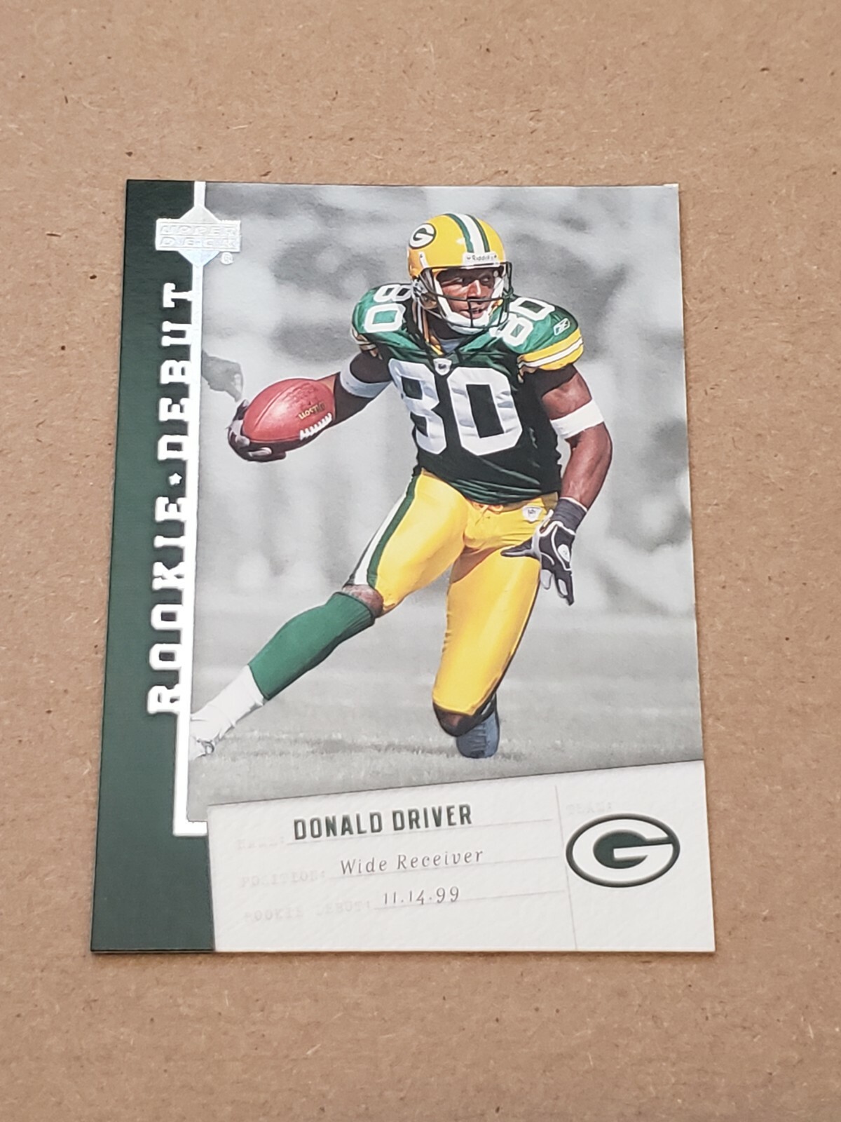 2005 2006 Upper Deck Donald Driver Rookie Debut Football Card #37 Pro ...
