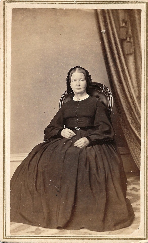 Old Vintage Antique CDV Photograph 1860s Matron Woman Hoop Dress ...