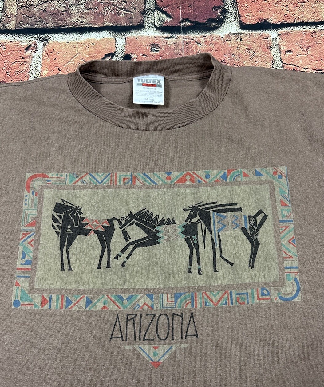 Vintage Arizona Native American Horses Art T Shirt We… - Gem