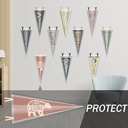 24 Pcs Protective Sleeves for Pennants Display 12" X 30" Pennant Holder ...