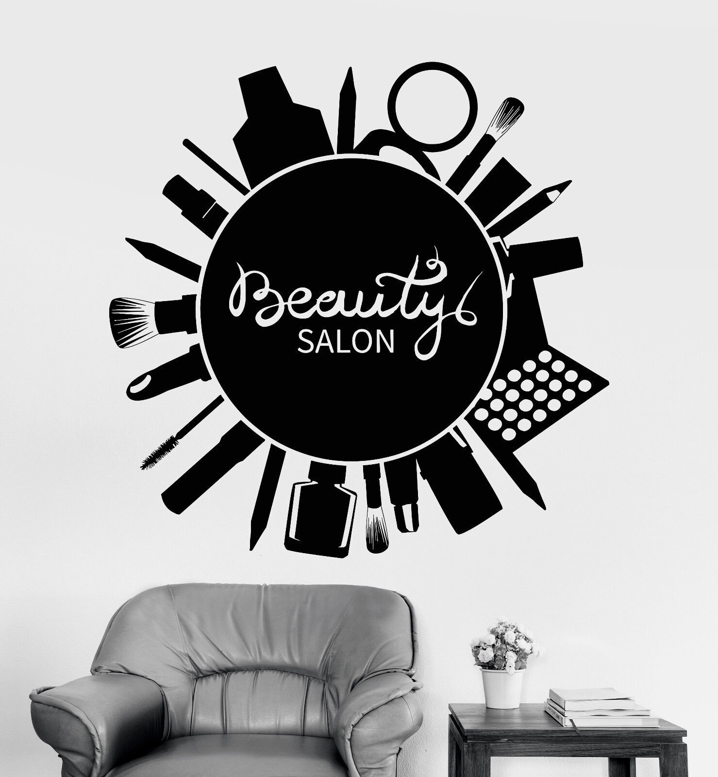 Vinyl Wall Decal Signboard Beauty Salon Makeup Cosmetics Stickers ...