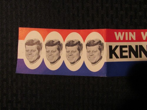 1960 WIN WITH KENNEDY 23x3" Presidential Paper Promotional V+ 4.5 | eBay
