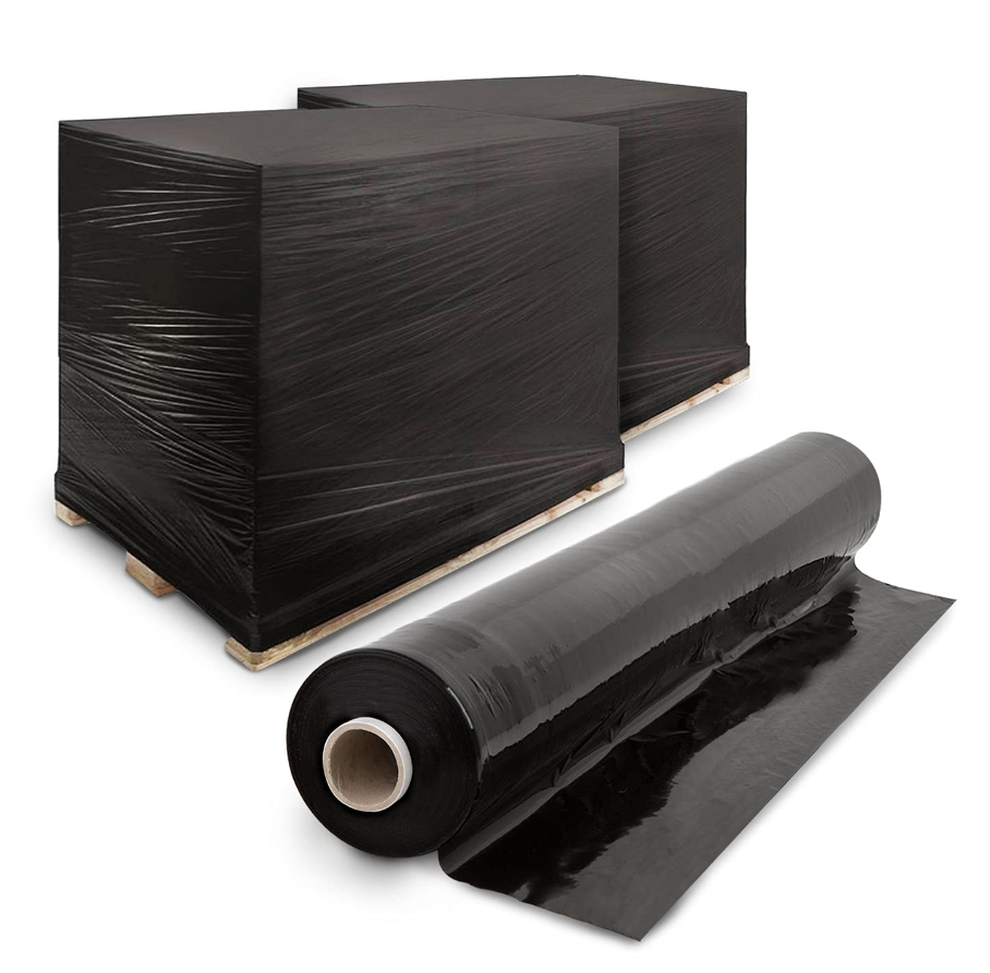 3 x BLACK STRONG ROLLS PALLET STRETCH SHRINK WRAP PARCEL PACKAGING ...