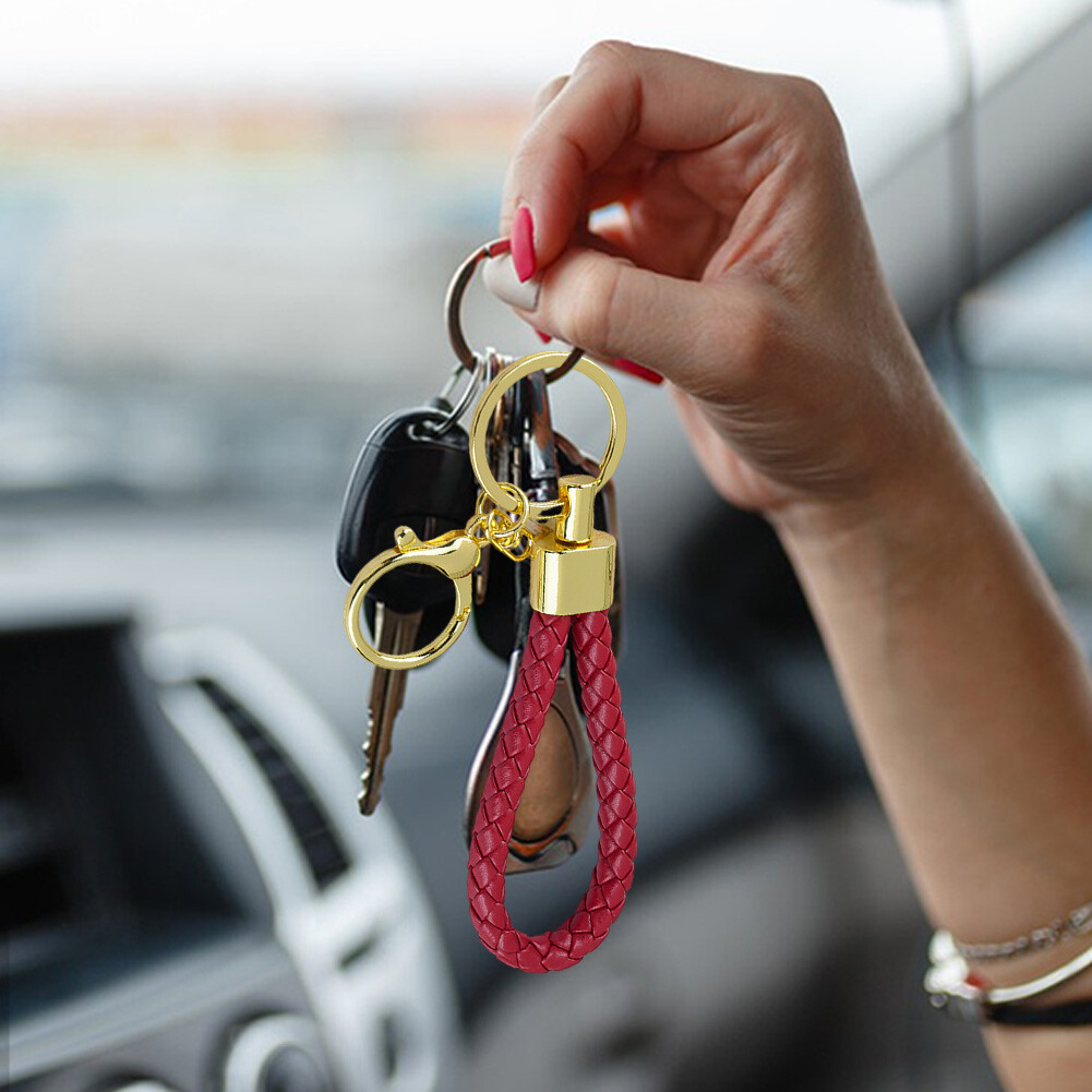 2pcs Men Women Portable Lobster Clasp Gift Braided Keychain Practical ...