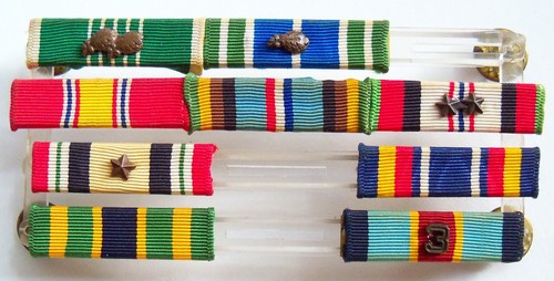 Vintage US Army Ribbon Bar Oak Leaf Cluster Champaign Star Mobilization ...