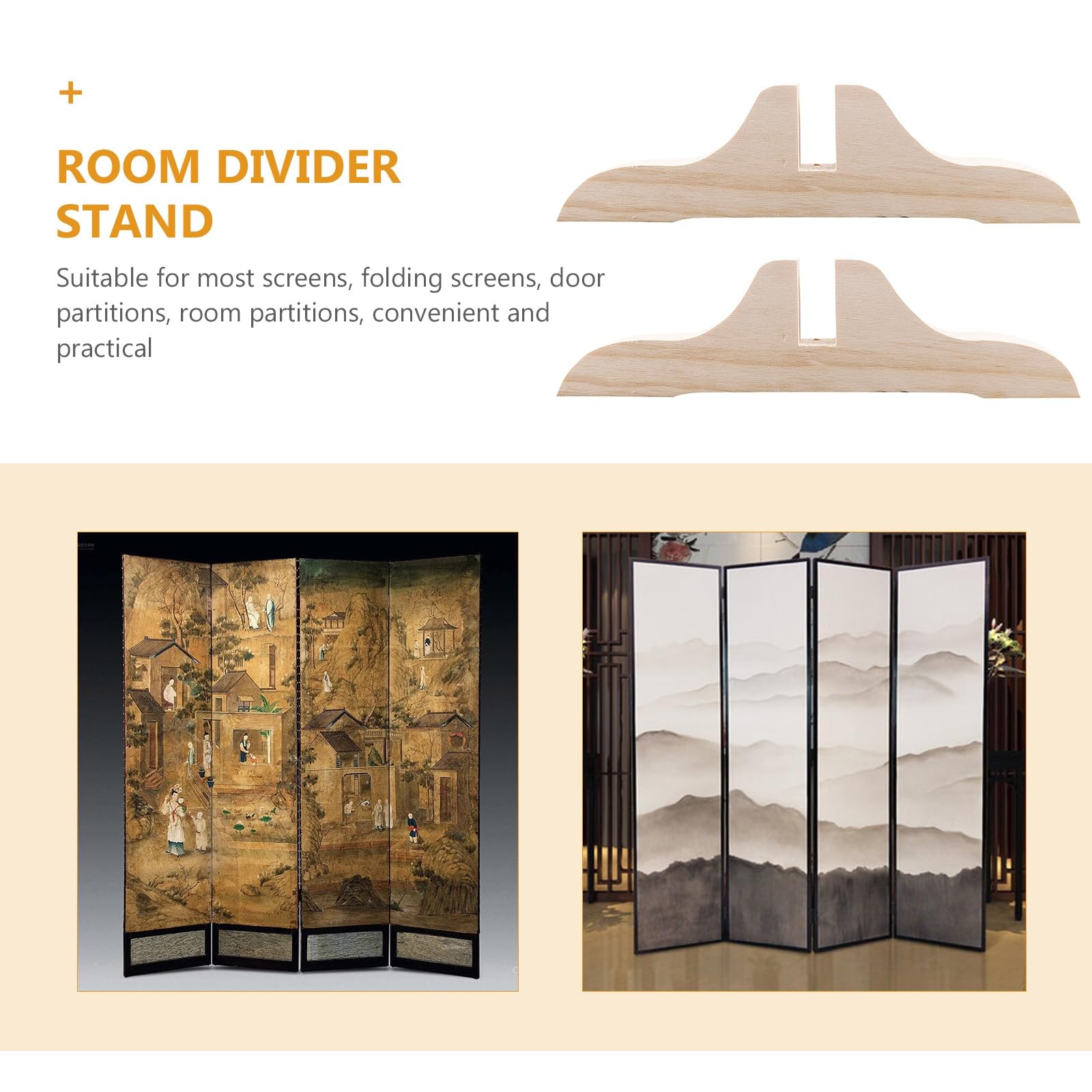 2pcs Room Divider Stands Folding Room Divider Stands Wooden Screen ...