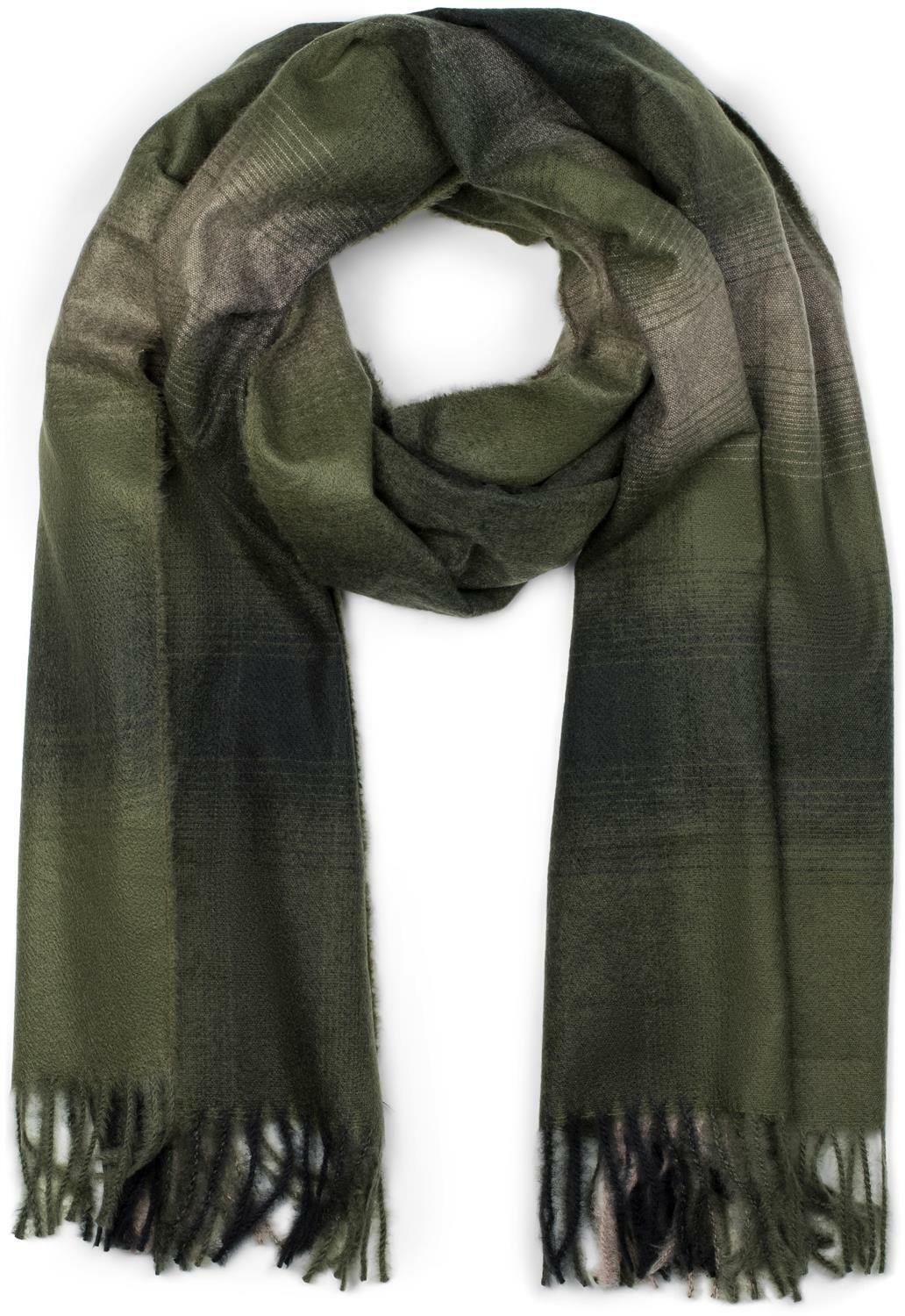 Unisex Schal Karo Muster Fransen, Winter, Stola, Feinstrick Strickschal ...