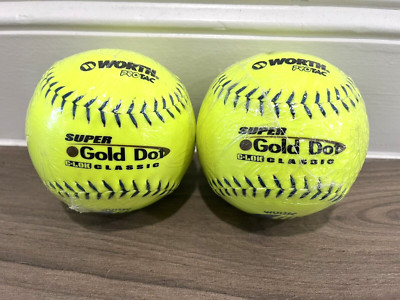 2 NEW Worth Sports Super Gold Dot Green Softballs WU12SC USSSA Classic ...