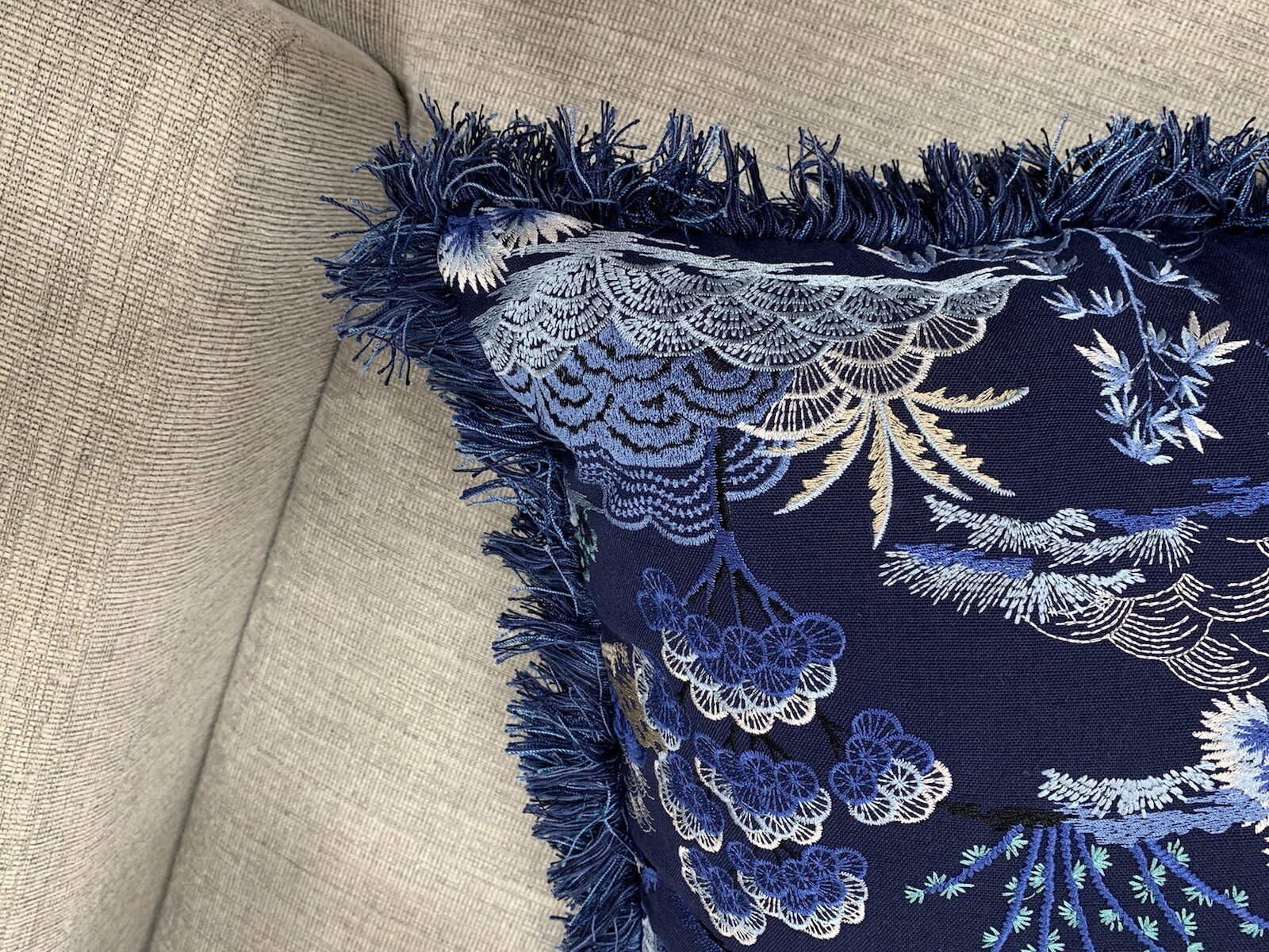 P Kaufmann Couture Pillow Ming Toile Duck Feather Asian Chinoiserie | eBay