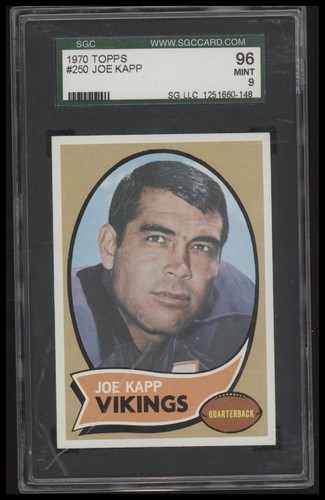1970 TOPPS JOE KAPP 250 MINT SGC 9 FOOTBALL MINNESOTA VIKINGS | eBay