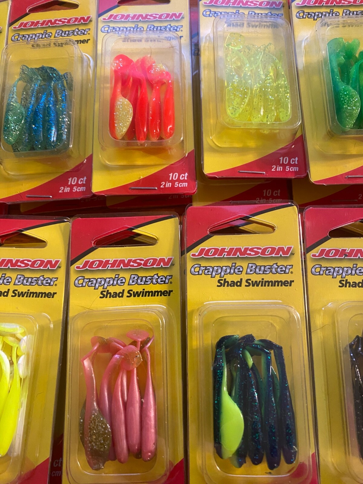 12 NEW Pks of Johnson Crappie Buster Shad Swimmer Fishing Baits ...