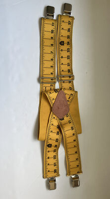 The Boss Yellow Measuring Tape Print Suspenders Novelty Carpenter Ruler ...