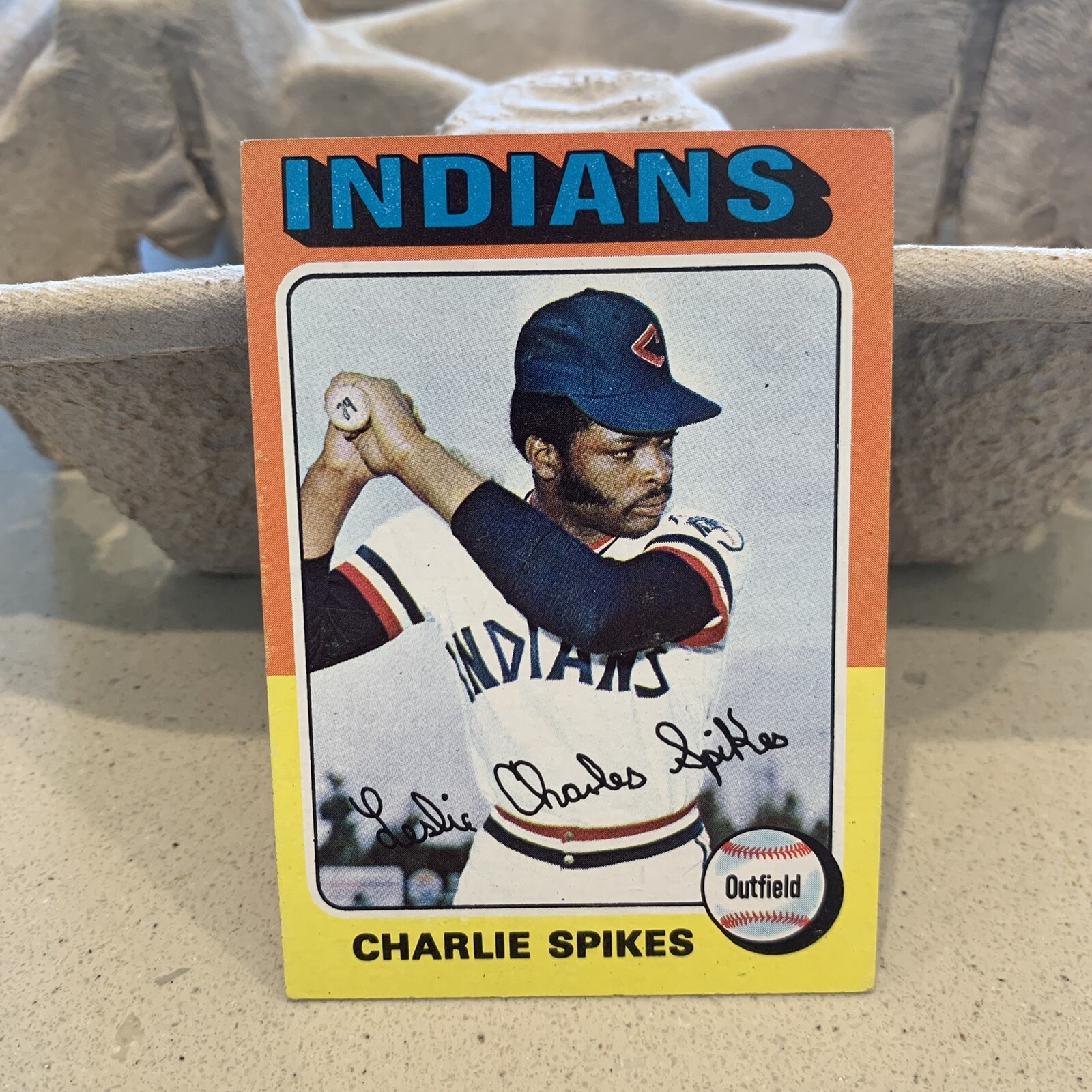 1975 Topps # 135 Charlie Spikes Cleveland Indians Guardians Baseball ...