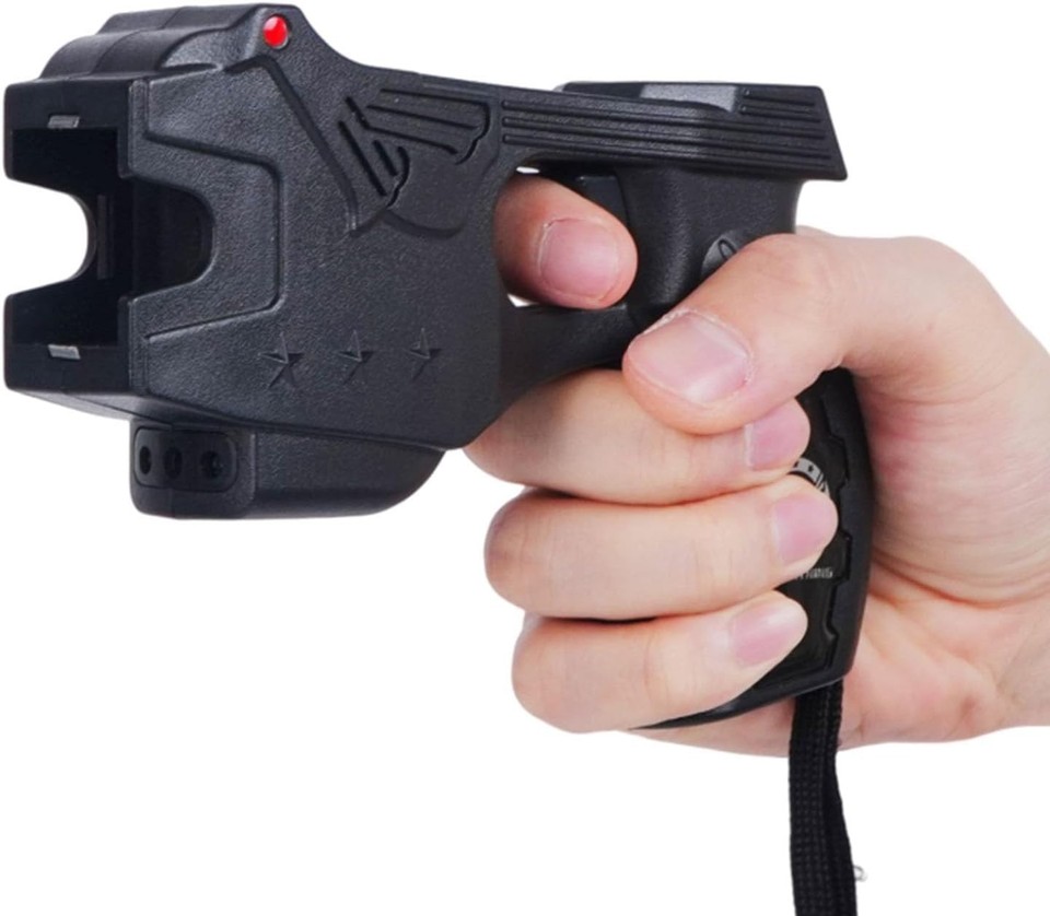 Heavy Duty Stun Gun with LED Flashlight, 15 Foot Range, 1.80 µC Painful ...