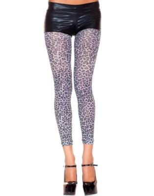 sexy MUSIC LEGS opaque LEOPARD leggins FOOTLESS stockings PANTYHOSE cat ...