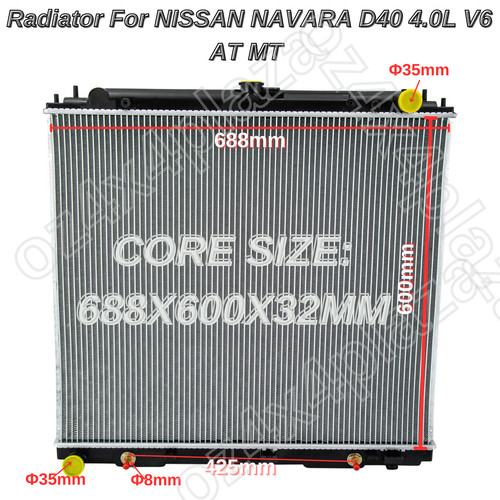 High Quality Radiator For 2005-On NISSAN NAVARA D40 4.0L 6cyl VQ40 ...
